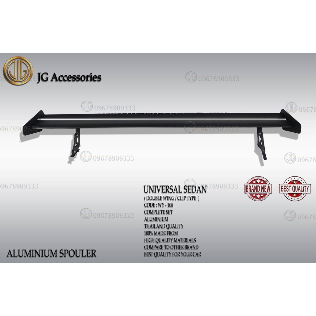 UNIVERSAL DOUBLE WING ALUMINIUM SPOILER FOR SEDAN CLIP TYPE /SPOILER ...