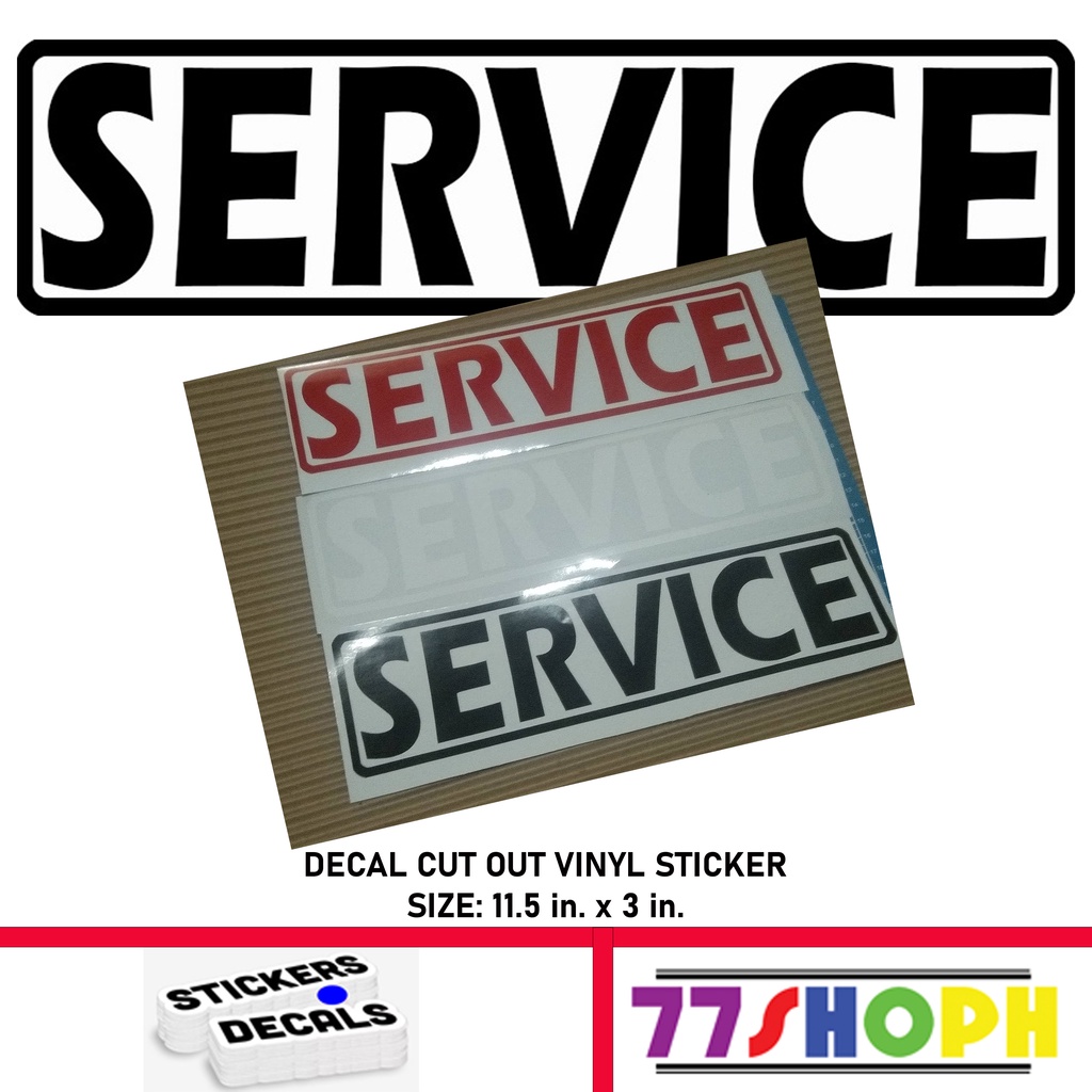 SERVICE w/ border Decal Cut Out VINYL Sticker | Shopee Philippines