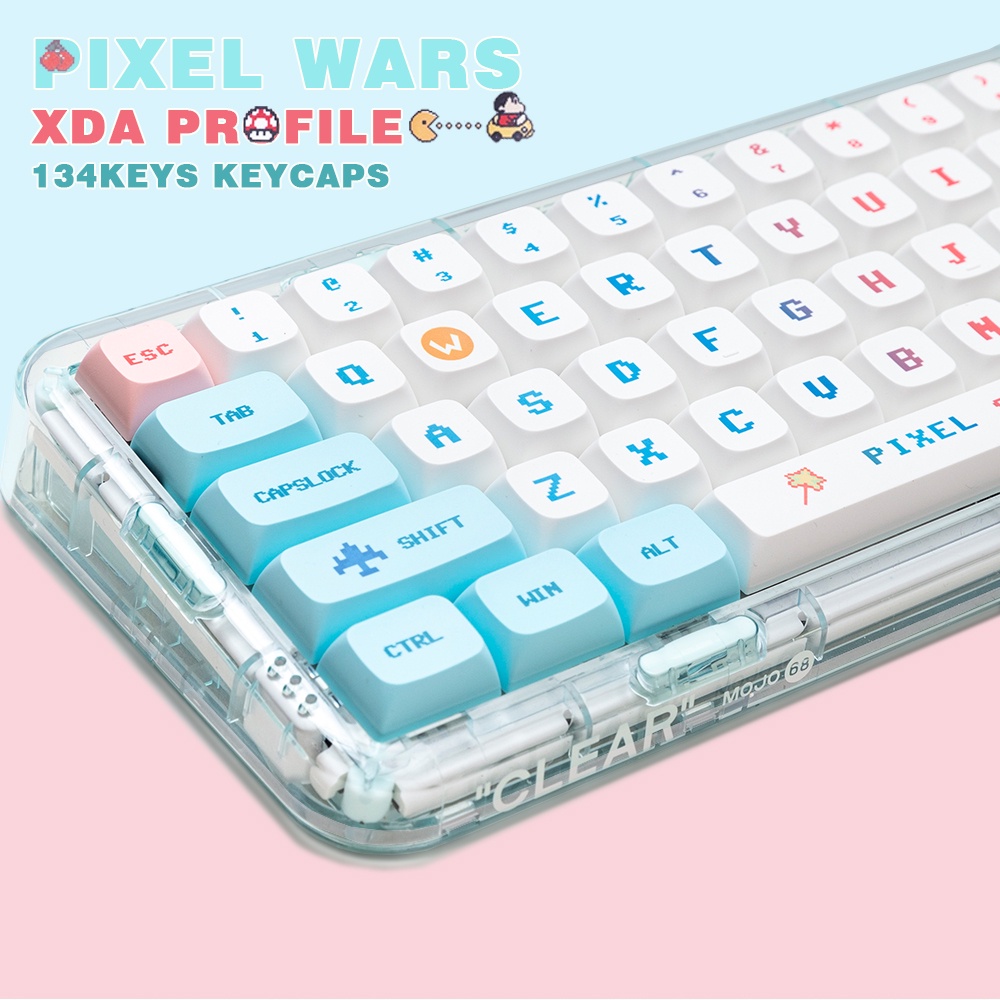 NEW Pixel Wars Keycaps 134keys XDA Profile PBT Compatible 60/70/80/108 ...