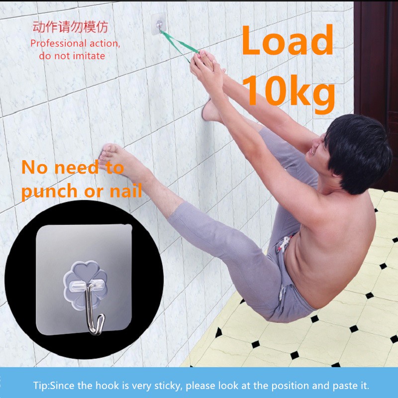 10PCS Magic Hook Without Nails Transparent Strong Sticky Heavy Magic ...