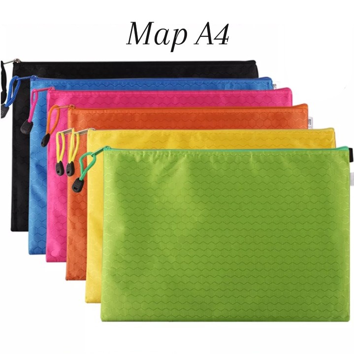 Waterproof Zipper Document Map File Folder A4 Oxford Hexa School Book ...