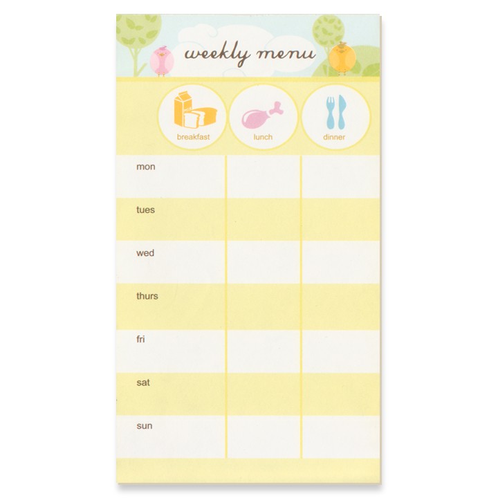Stradmore Weekly Menu List Pad 50 Sheets 4.25 x 7.56 in | Shopee ...
