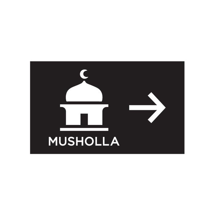 Panthus | Musholla + Arrow | Acrylic Sign Board | Mushola Sign Label ...