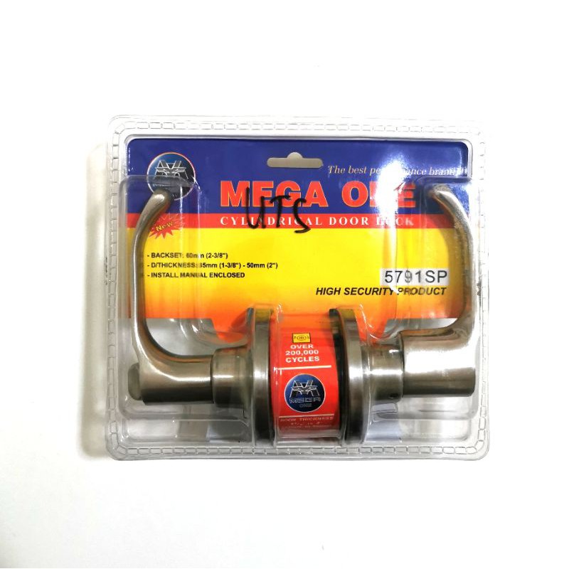 Mega One Lever Type Stainless Cylindrical Door Lock Doorknob Door Knob ...