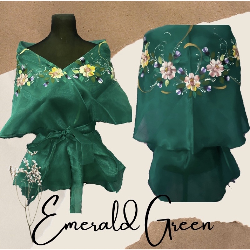 Modern Filipiniana Overlap/ Wrap Around Top (Painting & Embroid ...