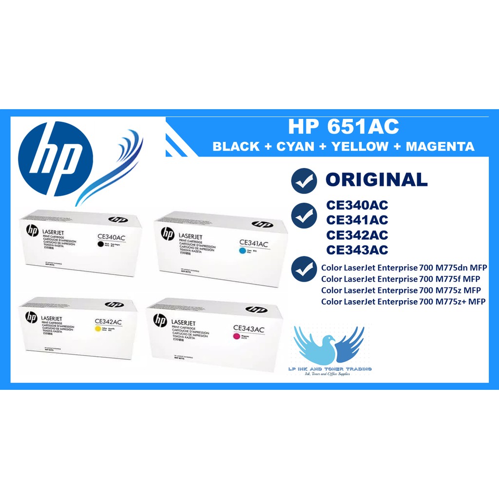 HP 651A Black + Cyan + Yellow + Magenta Original Toner Cartridge ...
