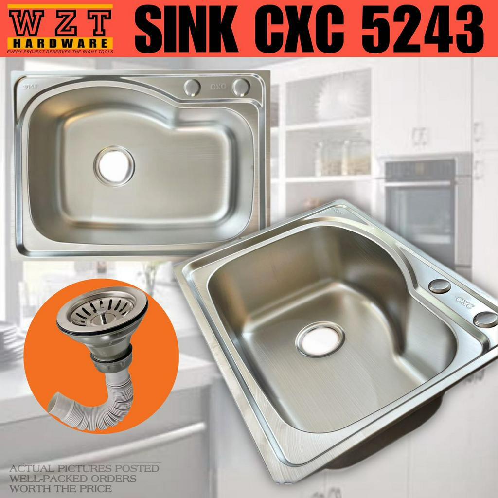 CXC 5243 SUS - 304 Thick Stainless Steel Deep Single Kitchen Sink ...