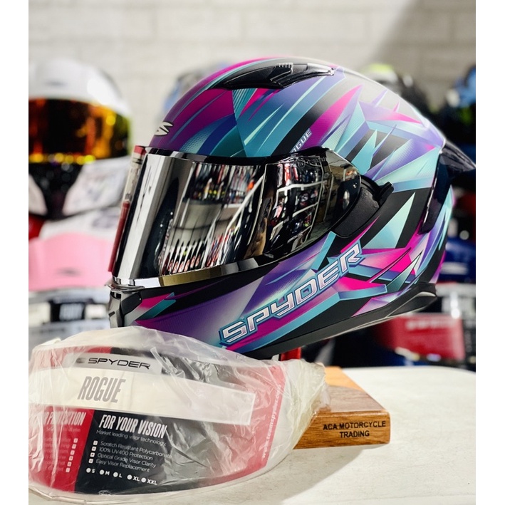 SPYDER ROGUE GD S4 Full-Face Dual Visor Helmet with Free Clear Visor ...