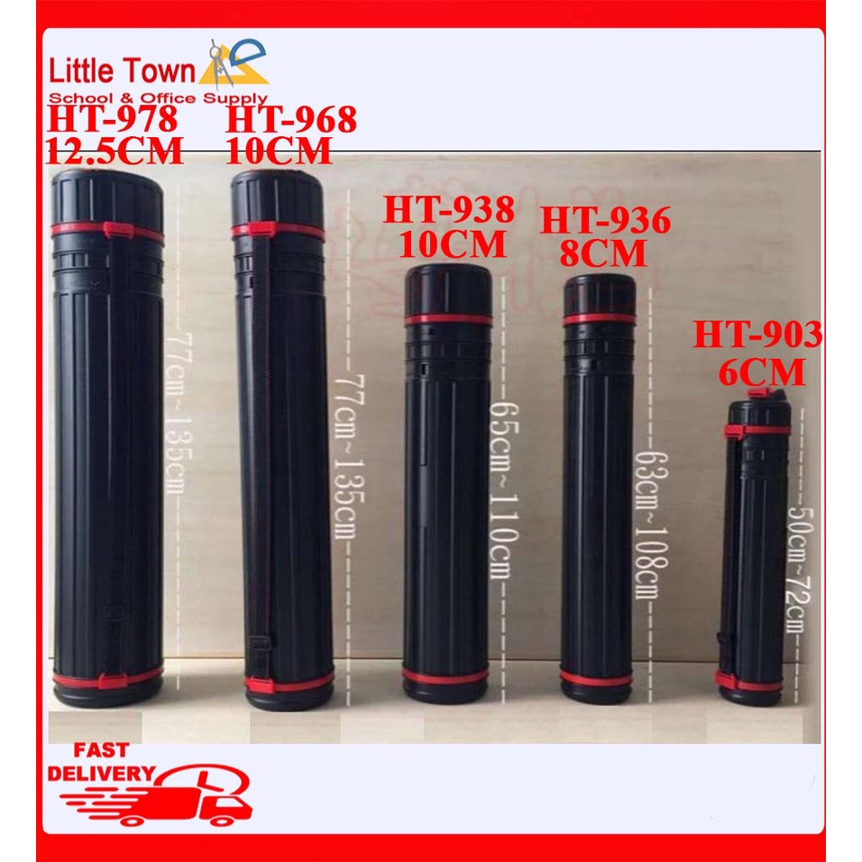 Expandable Drawing Tube for Blueprint Case Large Plastic Black Storage ...