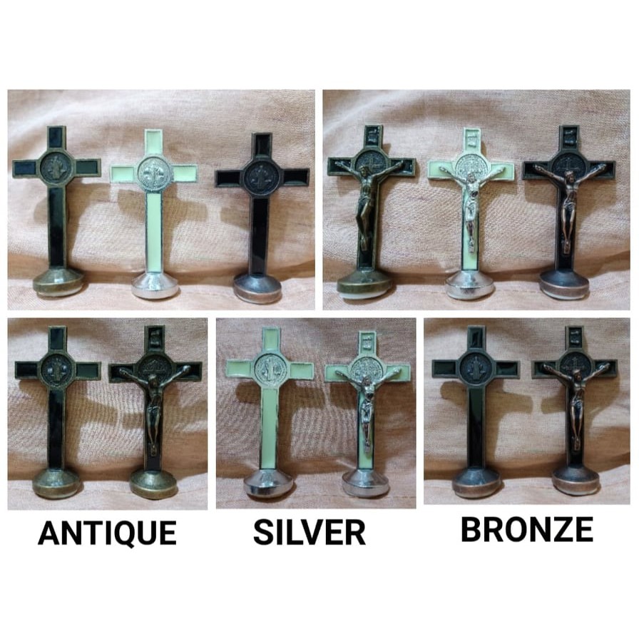 Mini Crucifix with St. Benedict (with peel off bottom adhesive ...