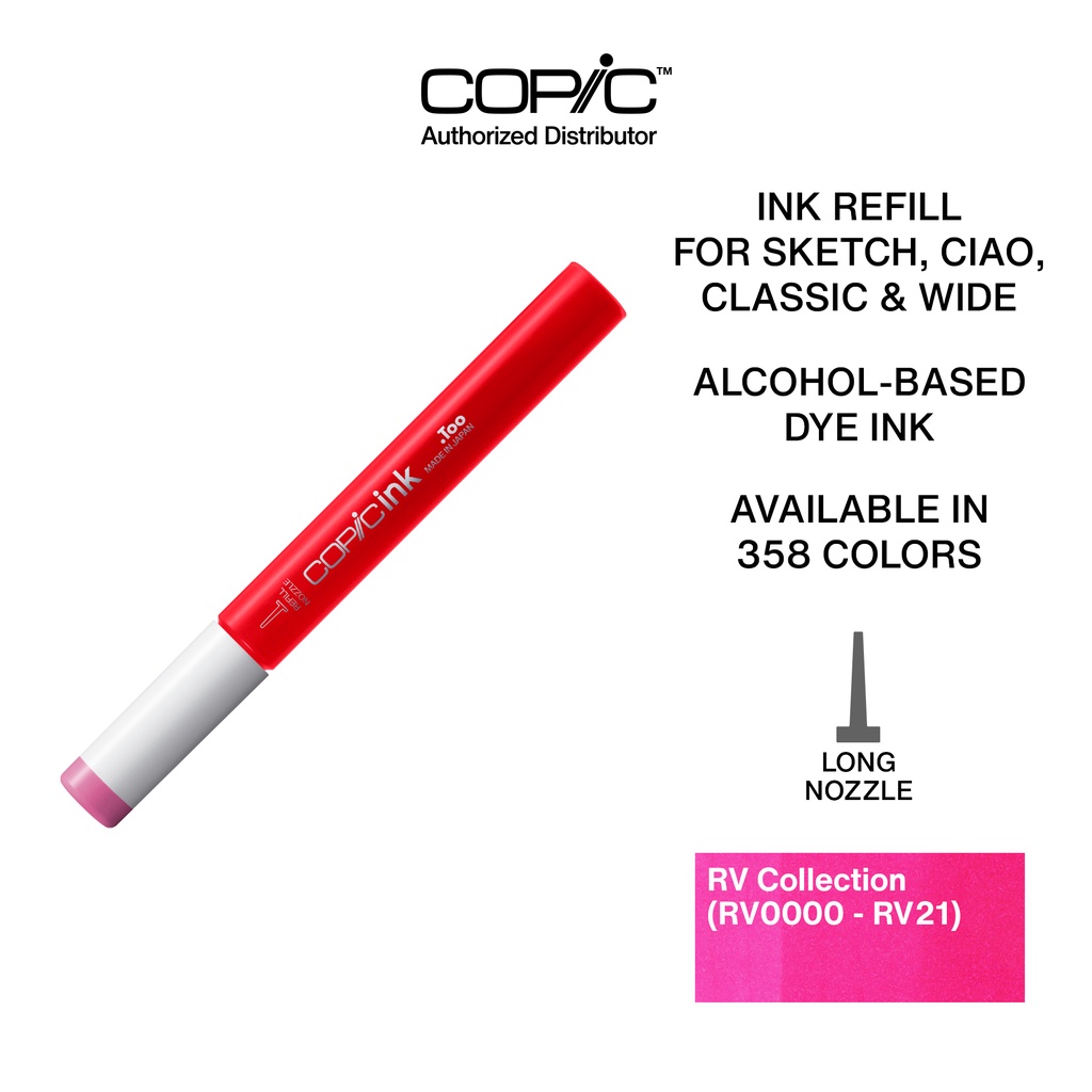 Copic Ink RV ( Red Violet ) Collection A, Refill (RV0000-RV21) | Shopee Philippines