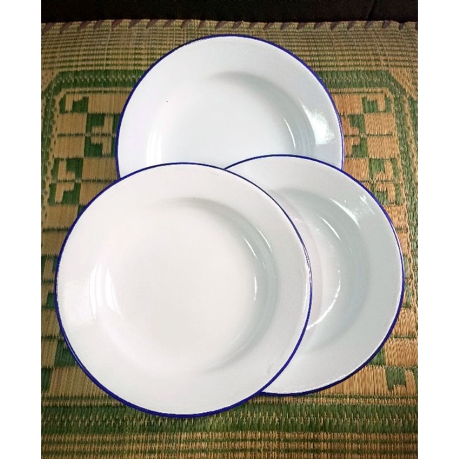 (12pcs) Plate Plato Platito Vintage Sartin Enamel Losa 18/22cm 1 dosena ...