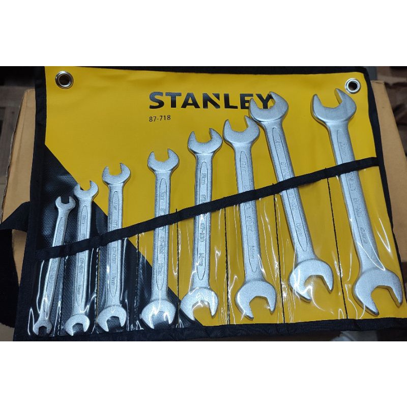 Stanley 87-718 Chrome Vanadium Steel Slimline Double Open End Wrench ... Stanley 87-718 Chrome Vanadium Steel Slimline Double Open End Wrench ...