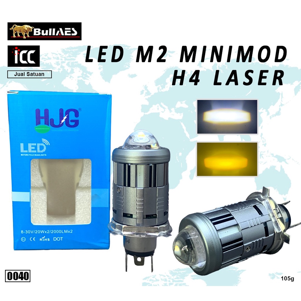 Led Lamp H4 LASER Hi Loo Beam Dual Color MINIMOD M2 Brand HJG | Shopee ...