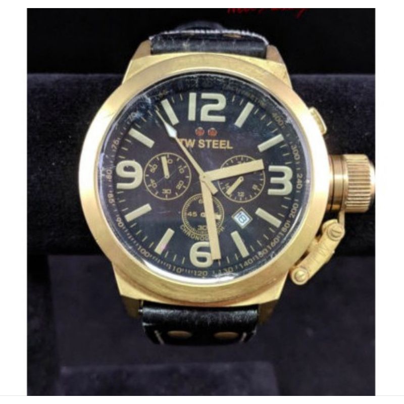 TW STEEL MEN'S PILOT CHRONOGRAPH TW418 WATCH, GOLD BLACK | Shopee ...