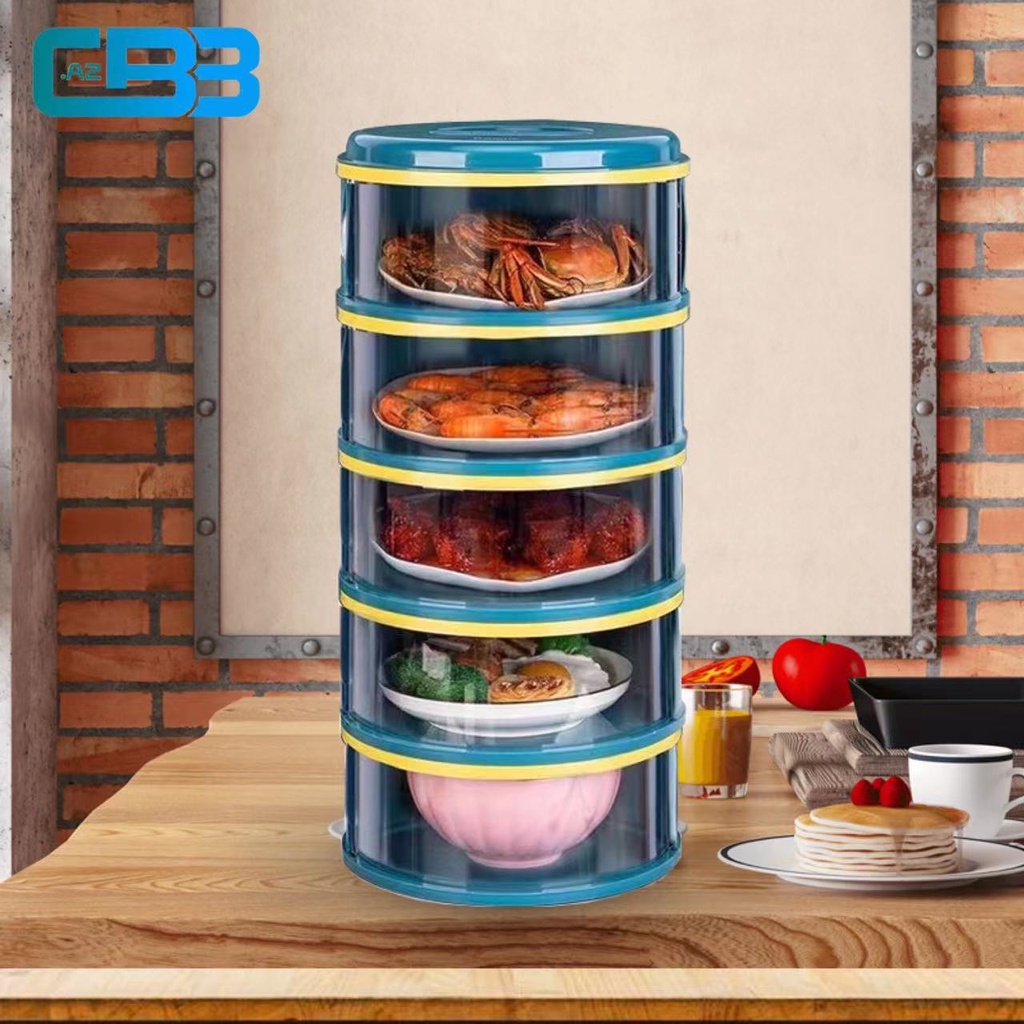 CBB.AZ 5 Layer Food Keeper Warm Keeper Food cover Transparent Stackable ...