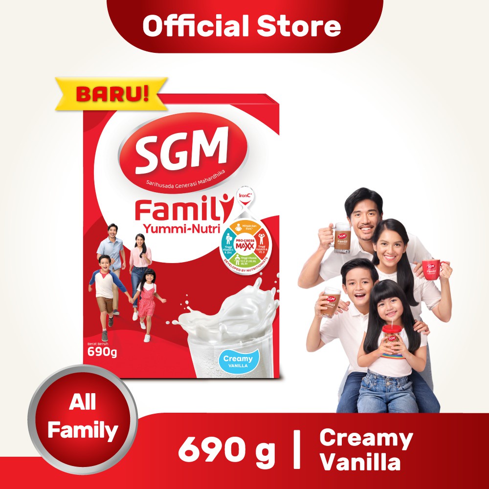 SGM Family Yummi Nutri Creamy Vanilla Family Milk 690gr | Shopee ...
