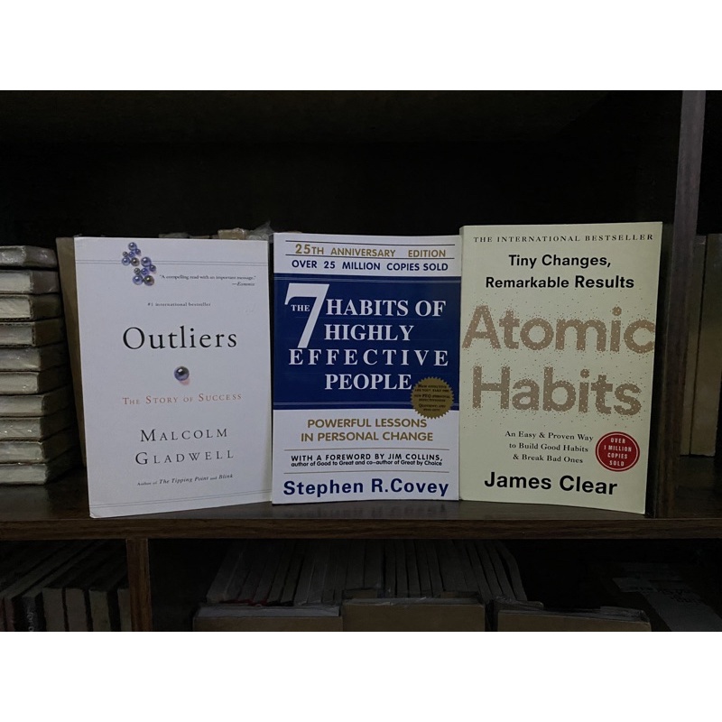 Trio Atomic Habits + The 7 Habits of Highly Effective People + Outliers ...