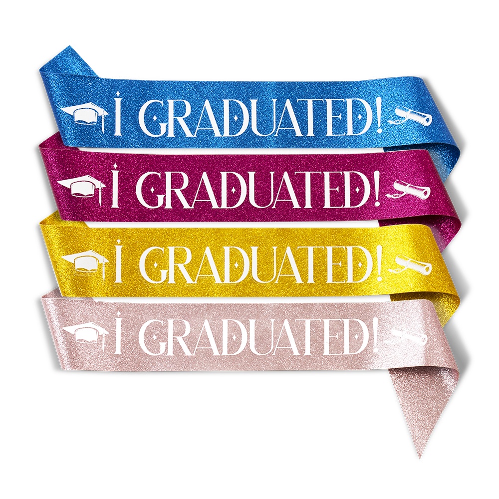 I Graduated Glitter Sash Graduation Party Accessory Decoration Photo ...