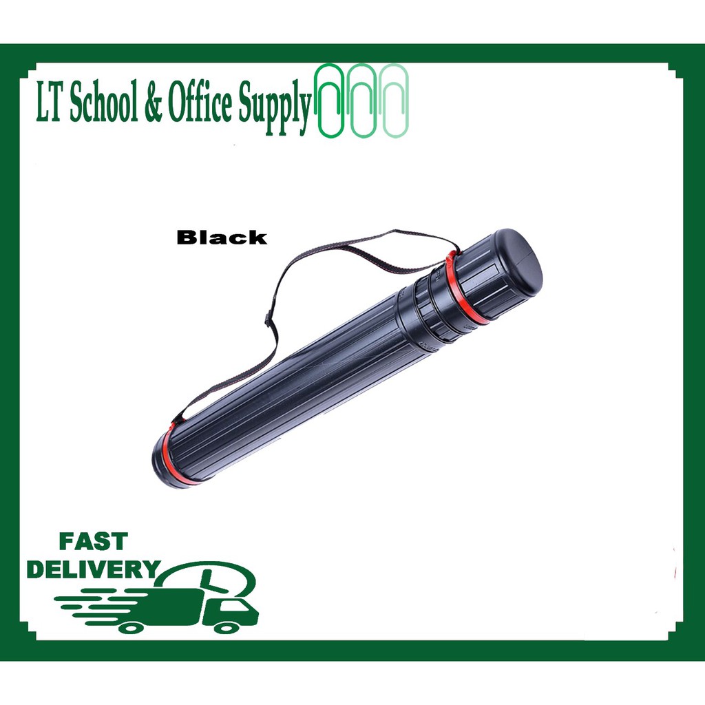 Drawing Tube Blueprint Case Telescoping Art Tube Large Plastic Black ...