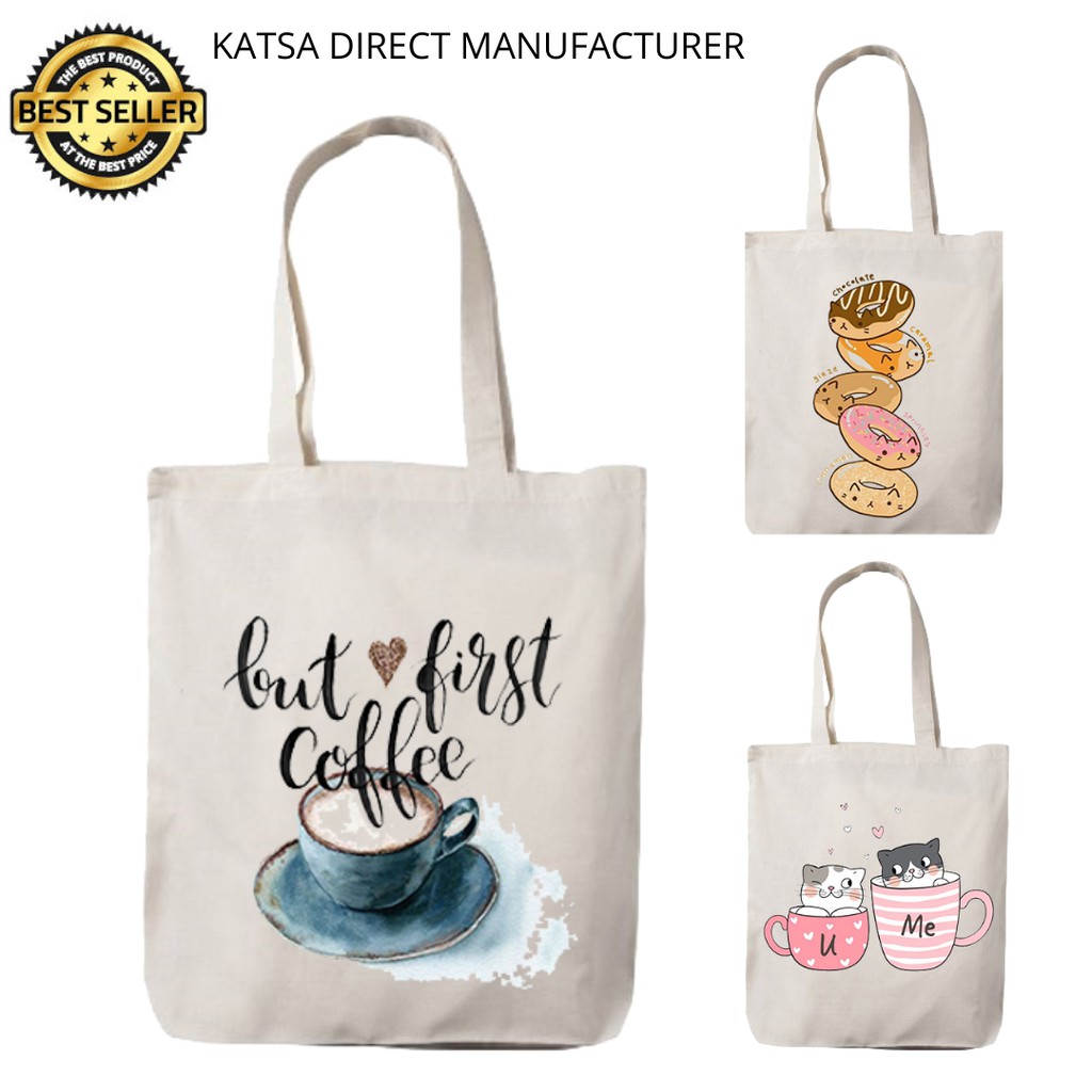 Tote Bag Katsa Canvas High Quality Bag | Shopee Philippines