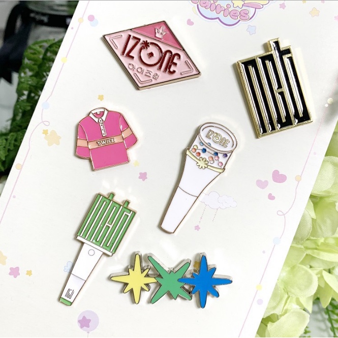 Kpop Izone Txt Twice Nct Cartoon Badge Pin Metal Concert Brooch for ...