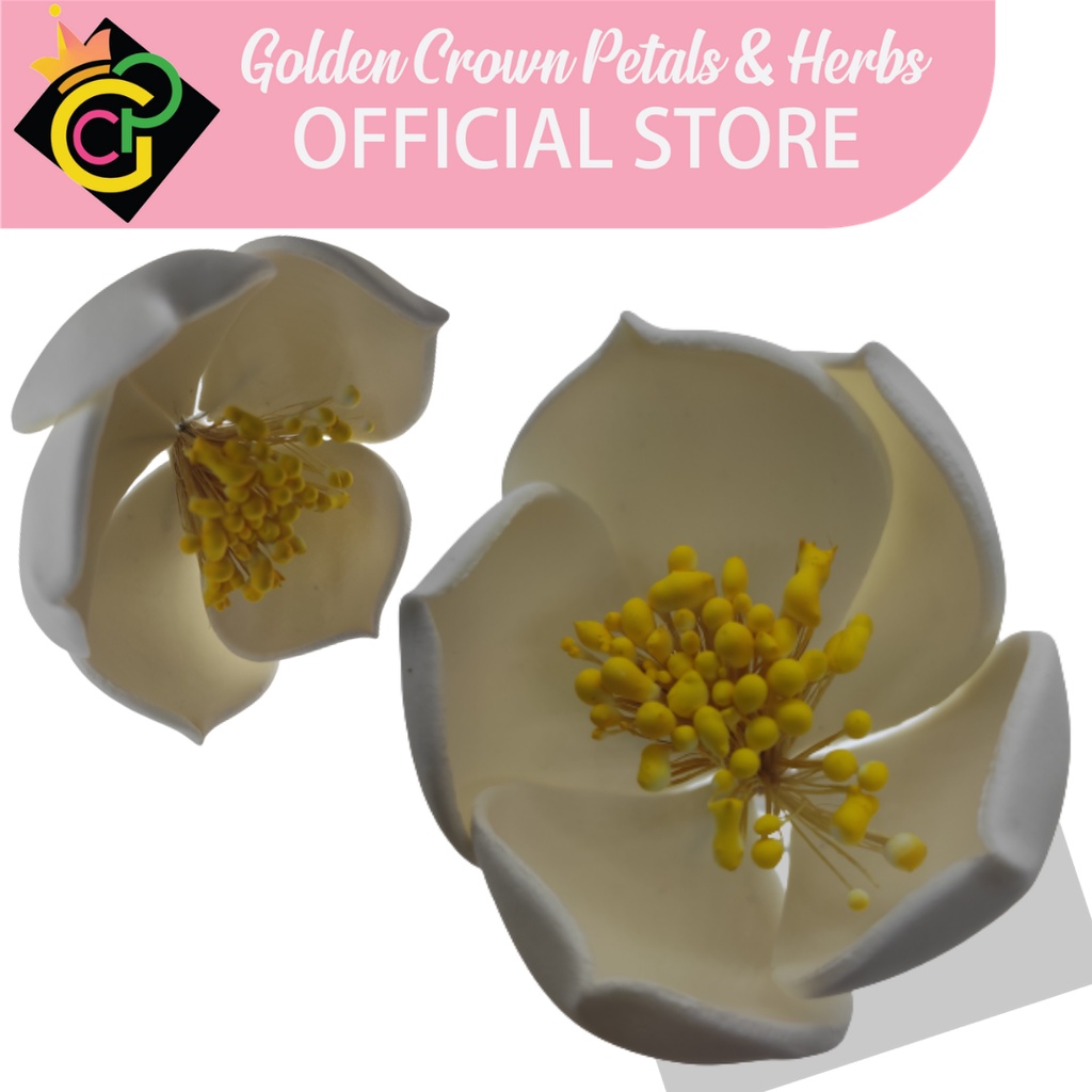 Yellow Center abaka Flower Edible Cake Topper Gumpaste Flowers | Shopee ...