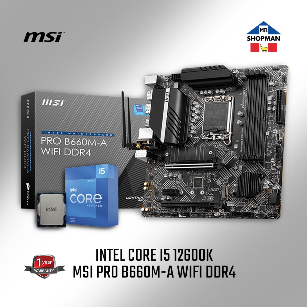 Intel Core i5 12600K Processor with MSI Pro B660M A WIFI Motherboard Bundle | Shopee Philippines