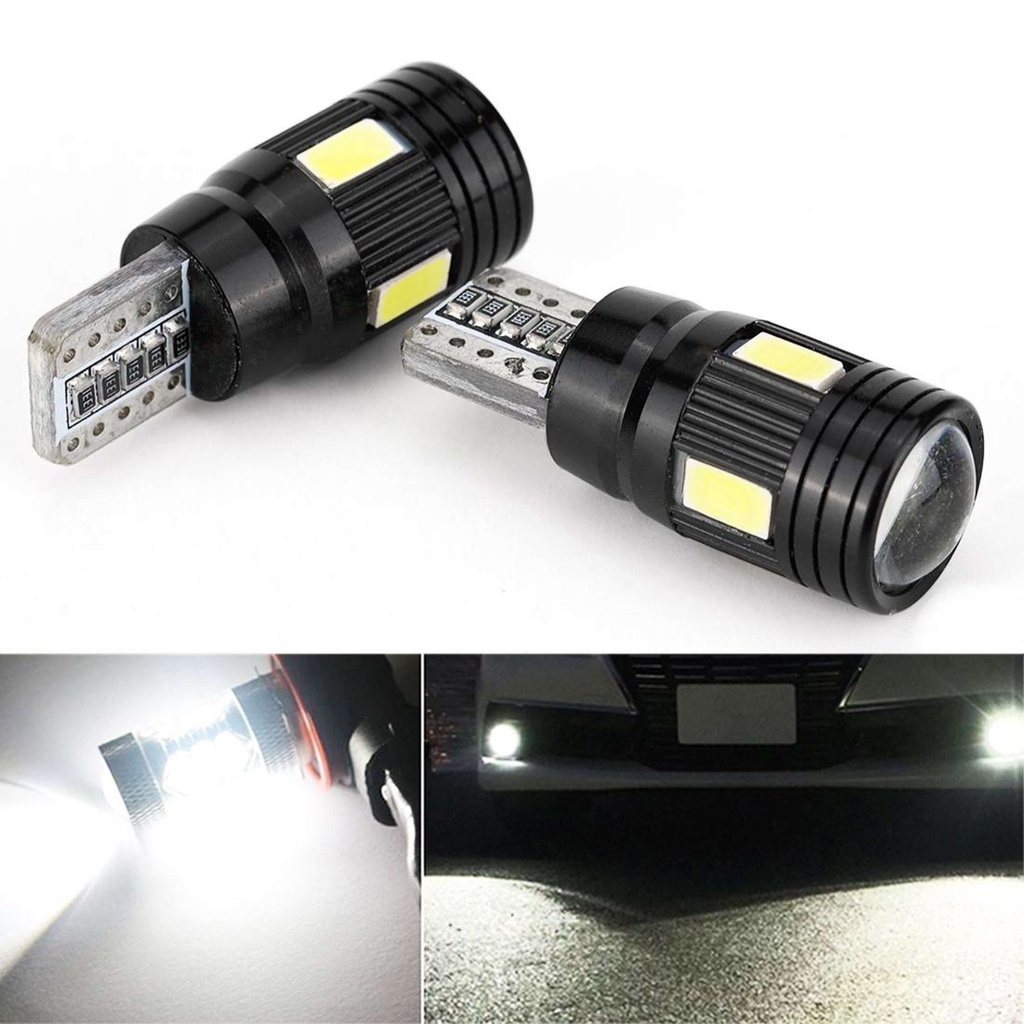 2Pcs T10 W5W 6 LED SMD 5730 Wedge Lights High Power Car LED Parking Fog ...