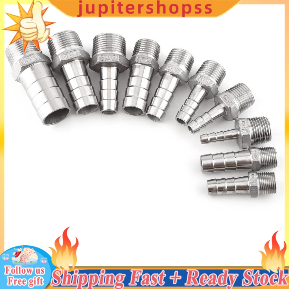 JUPITER READY SS304 Male Thread Pipe Fitting Barb Hose Tail Connector ...