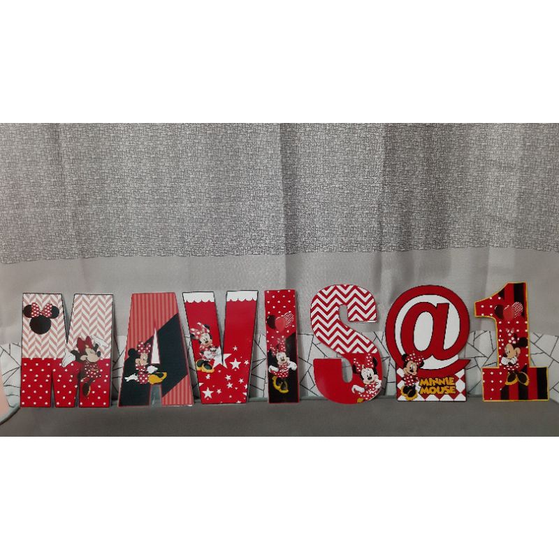 [PRICE PER LETTER] minnie mouse themed letter standee! with stand ...