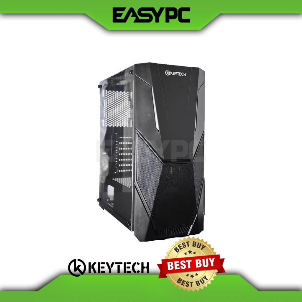 Keytech T5000 Mid Tower Gaming PC Case Black, T5000 Mid Tower Gaming ...