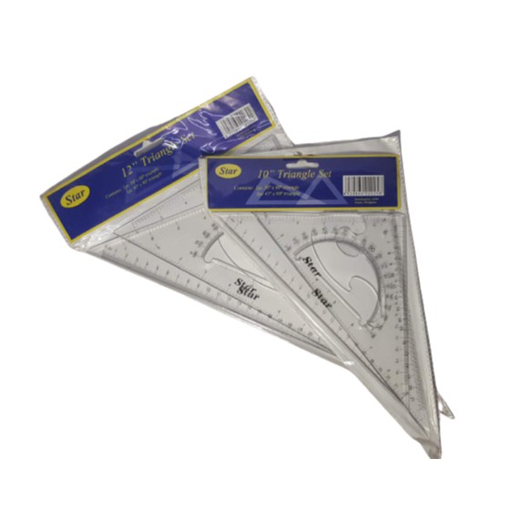 8" 10" & 12" Triangle Ruler Set, 30/ 60 and 45/ 90 Degrees, Set of 2 ...