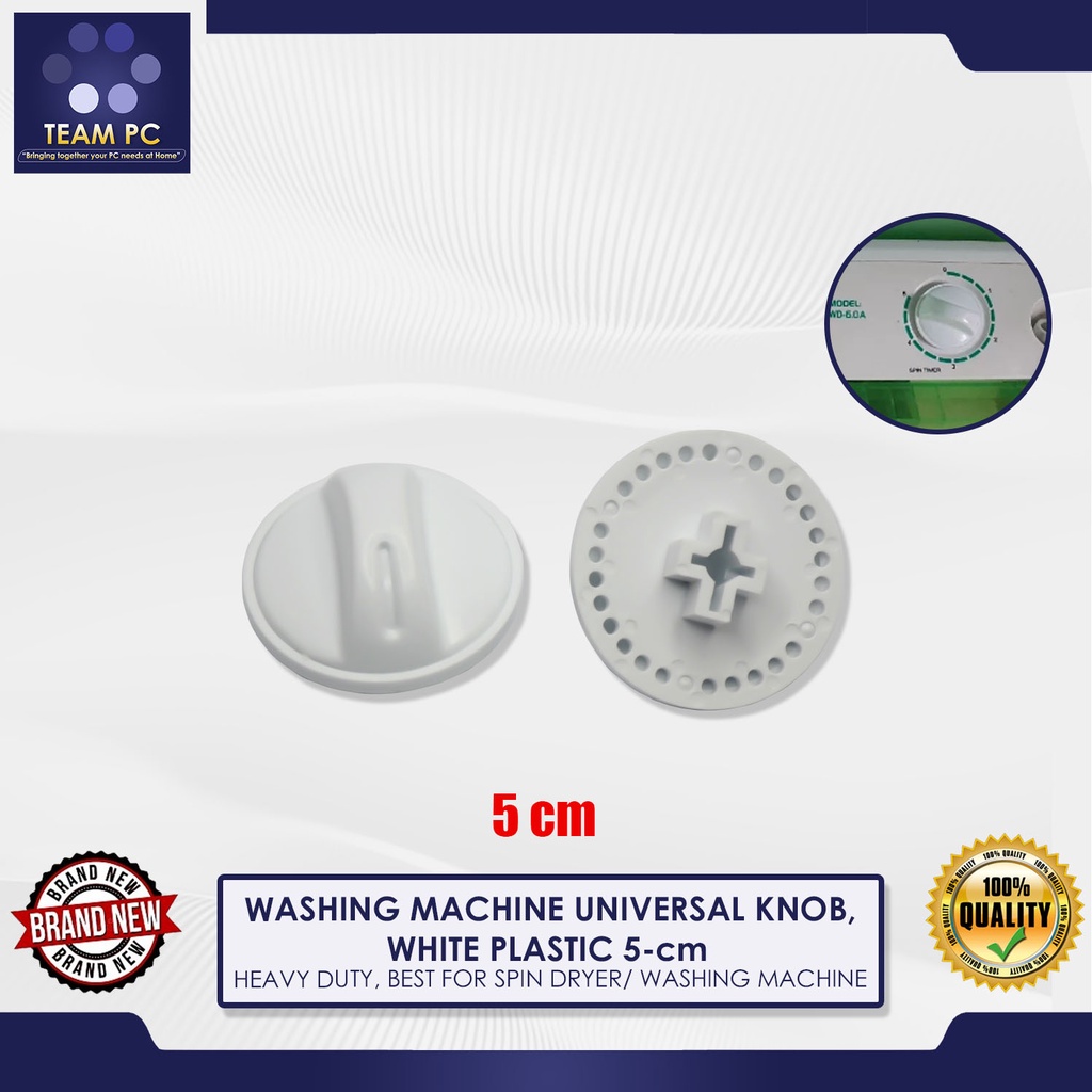 WASHING MACHINE UNIVERSAL KNOB, WHITE PLASTIC 5-cm HEAVY DUTY, BEST FOR ...