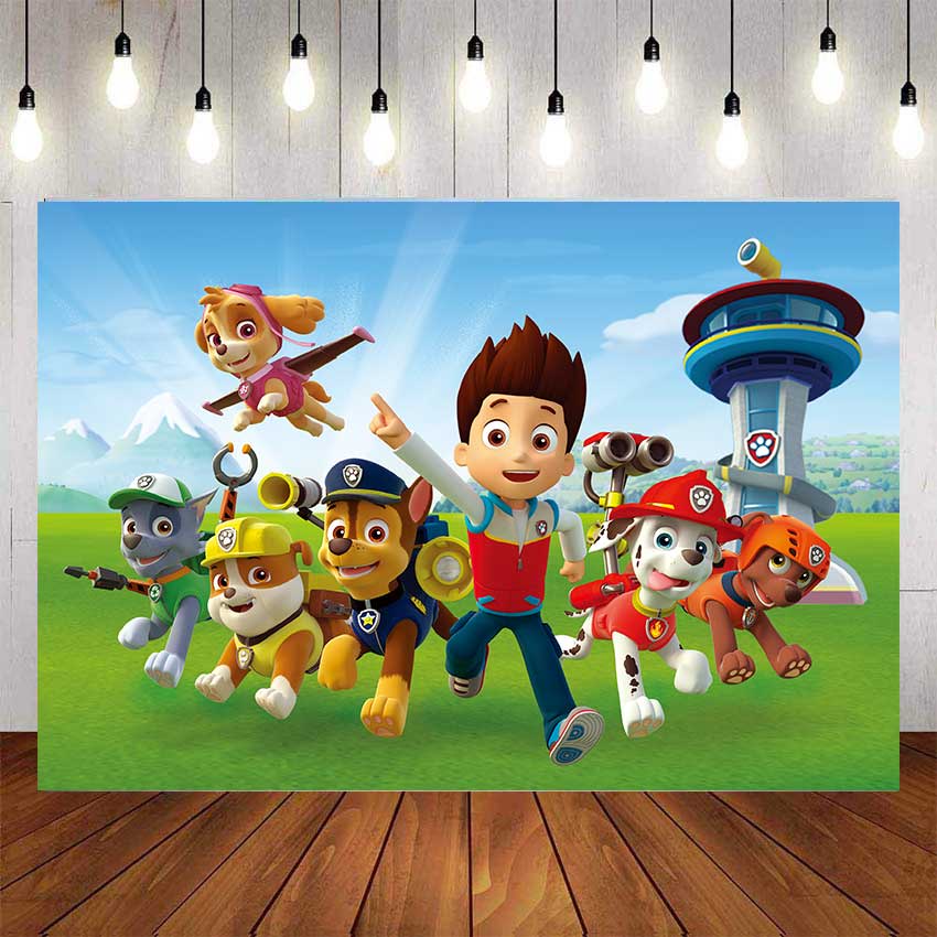 8 Options Cute Paw Patrol Dogs Backdrops For Girls Birthday Party ...