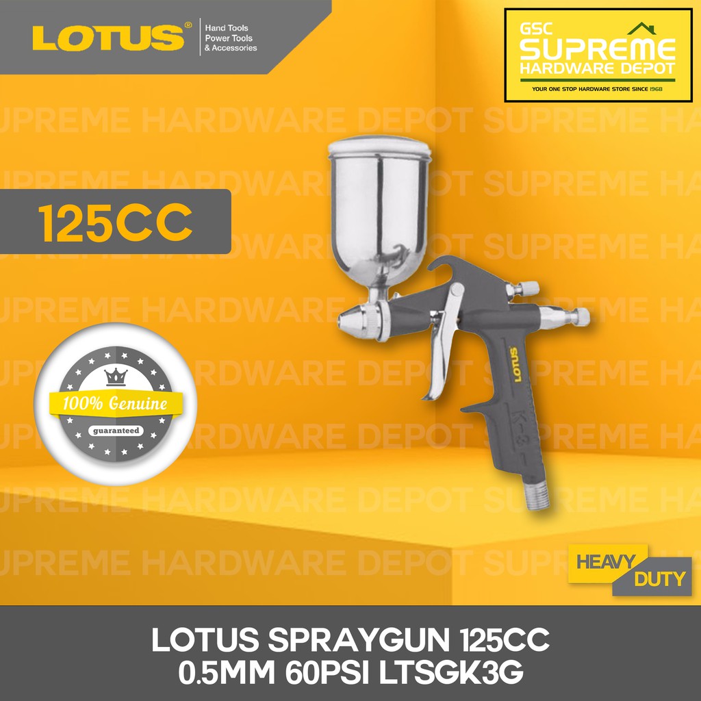 Lotus Spray Gun 125CC 0.5MM 60PSI LTSGK3G | Shopee Philippines