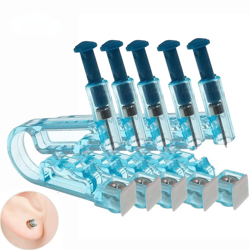Profesional Gun Piercing Kit Diamond Ear Stud Disposable Ear Piercing ...