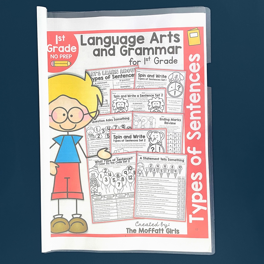 1st Grade English Language Arts and Grammar Reading Writing Practice ...