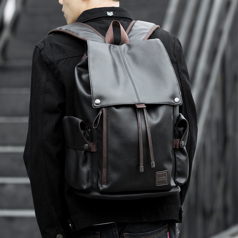 Waterproof Leather Backpack with Many Multi-Purpose Compartments ...