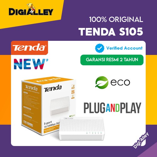 Tenda S105 Switch HUB 5 Port Fast Ethernet Switch White 10/100Mbps ...