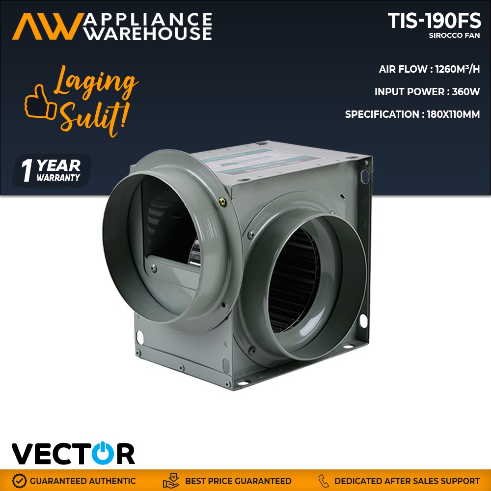 Vector TIS-190FS Sirocco Exhaust Fan Blower Green | Shopee Philippines