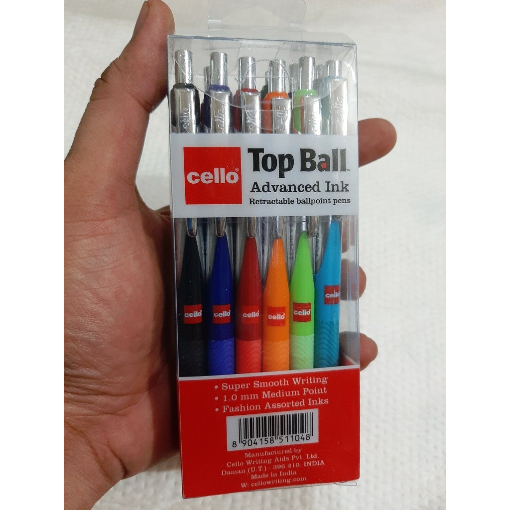 Cello Top Ball Advanced Ink Retractable Ballpoint Pens • 1.0 mm ...
