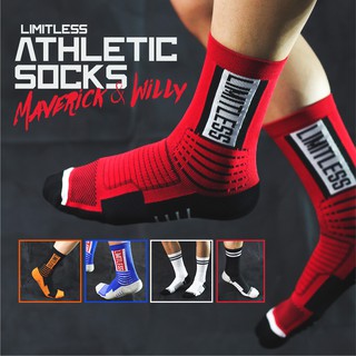 【LIMITLESS】ATHLETIC SOCKS Agility Mid-Cut Crew Socks Anti-Slip High ...