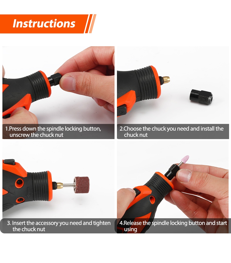 ValueMax 105Pcs 12V Mini Electric Rotary Drill Grinder Set Die Grinder ...