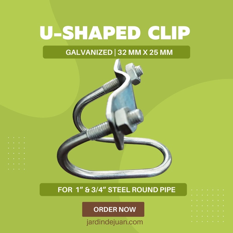 U SHAPED GALVANIZED CLIP FOR GREENHOUSE FIXTURE (32mm x 25mm) | Shopee ...