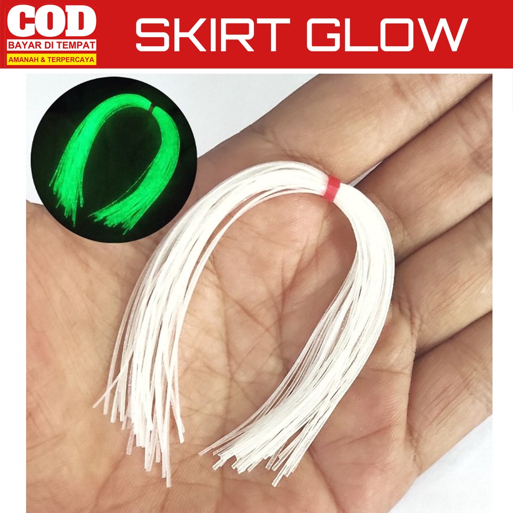 Glow in The Dark Silicone Rubber Skirt For Soft Frog Assist Hook ...