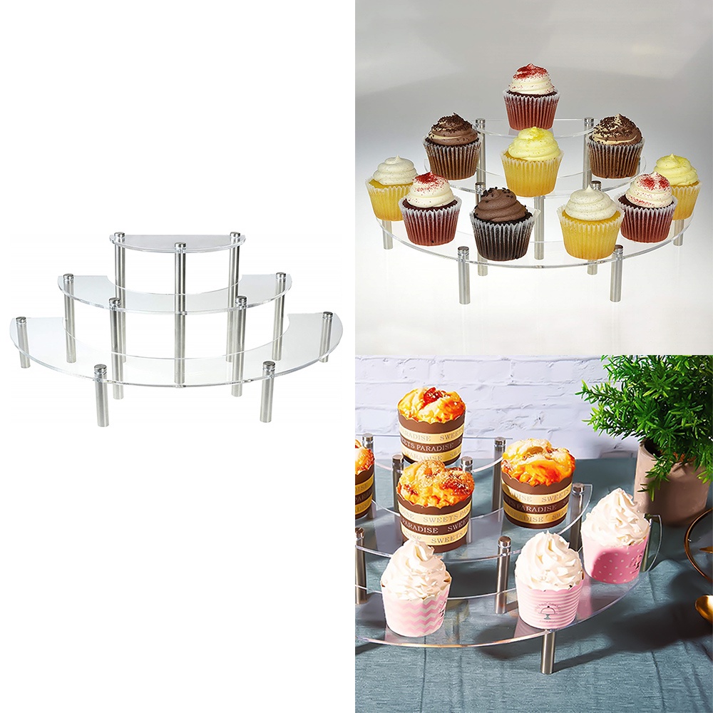 TO-3 Tiers Acrylic Risers Display Stand Clear Acrylic Cupcake Stand ...