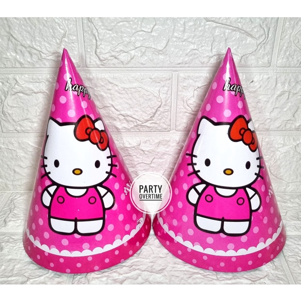 12 pcs Cone Party Hat Small 20cm Hello Kitty Party Decor Birthday ...