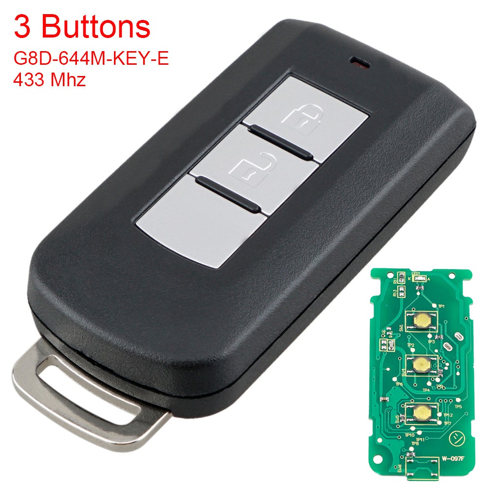 433MHz Keyless Smart Remote Car Key Fob 3 Buttons with ID46 PCF7952 ...