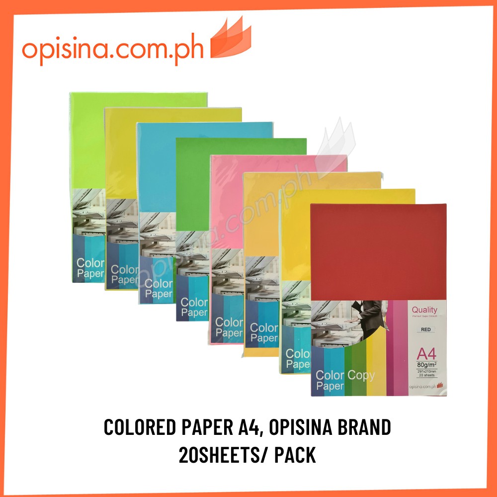 COLORED PAPER A4, 20SHEETS/ PACK | Shopee Philippines